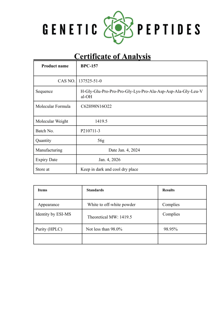 BPC-157 Vial - Genetic Peptides